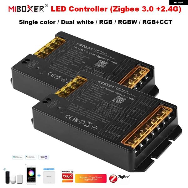 MIBOXER DC12~48V HZ2 2IN1 HZ5 5IN1 ZIGBEE3.0 +2.4G RF LED コントローラ ー 最大30A シングル/デュアルカラー/RGB/RGBW/RGB+CCT LEDストリップ用 カスタム パー...