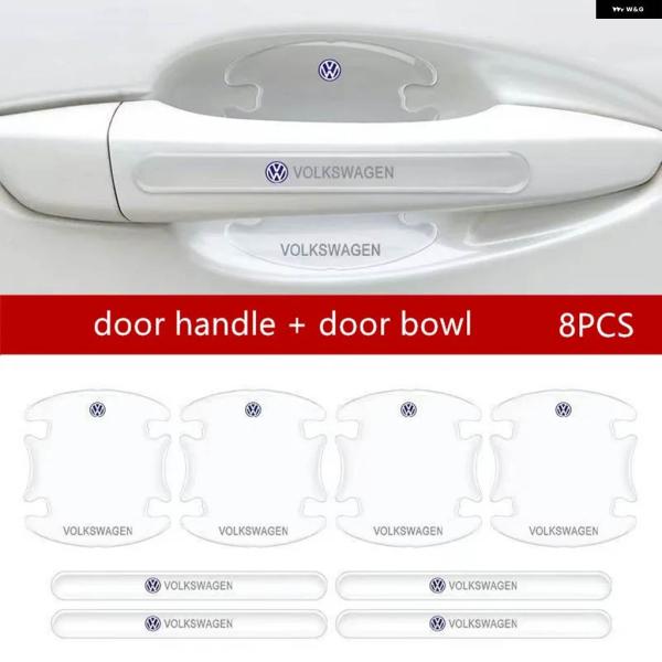 車ドアボウルハンドル プロテクター ステッカー クリア 傷防止フィルム VW フォルクスワーゲン ゴルフ ポロ パサート ティグアン トゥーラン ジェッタ用 カスタム パーツ アクセサリーHigh-concerned chemical:No...