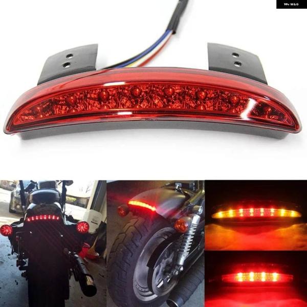 12V オートバイ LED ブレーキ テールライト ホンダ シャドウスピリット VT 1100 750 用 ウィンカー リアフェンダー テーリングエッジ ブレーキハザード灯 カスタム パーツ アクセサリーBattery Included:N...