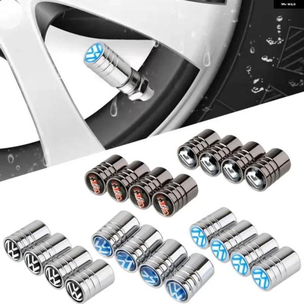 フォルクスワーゲン Rライン GTI ゴルフ シロッコ ポロ シャラン サジター マゴタン MK7用 防錆 車ホイール タイヤ バルブ ステムキャップ カバー 4個 カスタム パーツ アクセサリーHigh-concerned chemica...