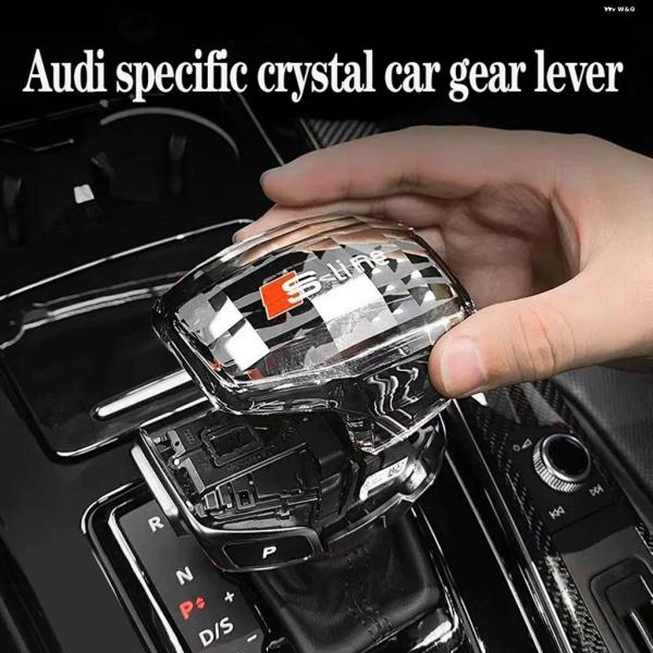 アウディ A4 A5 A6 A8 A7 Q5 Q7 Q8用 カスタムクリスタルハンドル カー ギア シフト ノブカバー レバー スティックヘッド 装飾 RS SLINE ステッカー カスタム パーツ アクセサリーHigh-concerned...