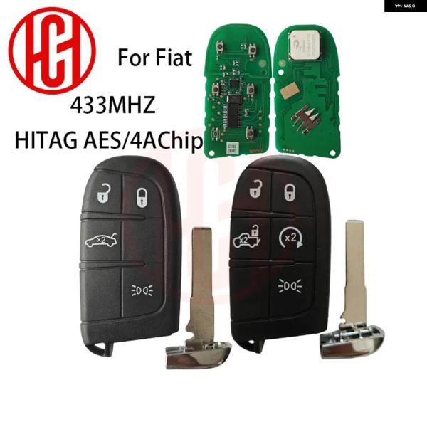 スマートカーキー 4A チップ 433MHZ フィアット 500 500L 2015 - 21 スマートカーキー カスタム パーツ アクセサリーHigh-concerned chemical:NoneR/C Function:WITHCus...