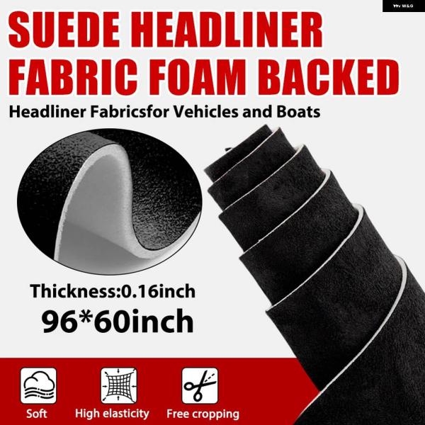ルーフ用ファブリック複合スポンジ生地内装用ベルベット張り替えスカイシーリング生地DIY材料 カスタム パーツ アクセサリーHigh-concerned chemical:NoneItem Width:96cmItem Length:60cm...