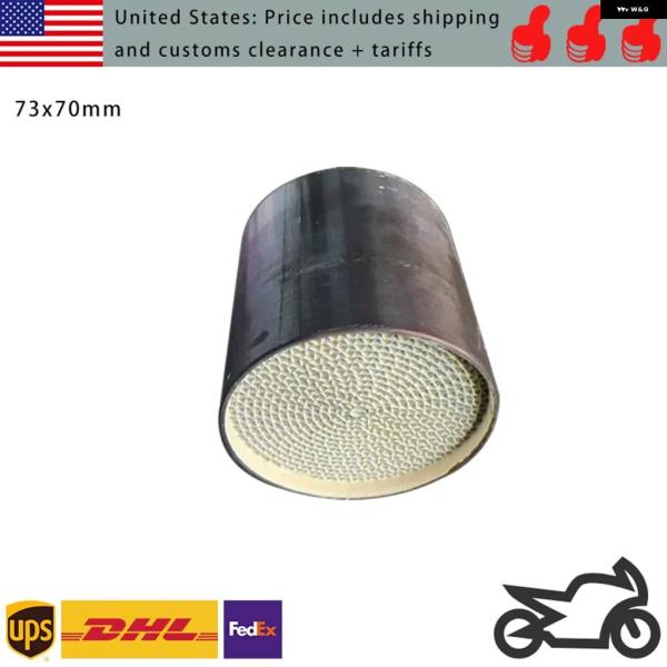 73X70MM オートバイ 触媒排気口 オートバイ 排気触媒コア 高レブル カスタム パーツ アクセサリーHigh-concerned chemical:NoneMaterial:Metal CarrierModel Number:EURO...