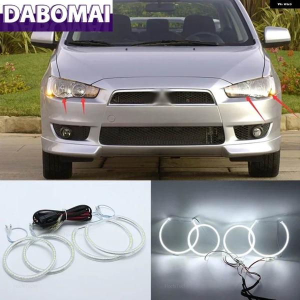 三菱 ランサー用非プロジェクター式 デイタイム ランニングライト キット DRL2008-2015年モデル対応スーパーホワイトカラー3528 SMD LED エンジェルアイ キット カスタム パーツ アクセサリーHigh-concerned...