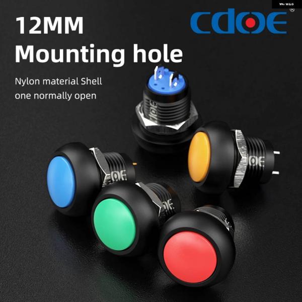 12MM モーメンタリー/ラッチング プッシュ ボタン スイッチ 1/2インチ 取付穴 オン/オフ ミニ ラウンド IP65 防水 カスタム パーツ アクセサリーHigh-concerned chemical:NoneEU LVD Volt...