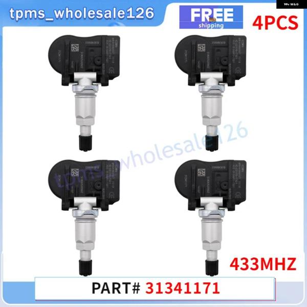 31341171 車用タイヤエア圧 システム センサー 4個 VOLVO C30 C70 S40 S60 S70 V40 V60 XC60 TPMS 433MHZ 31341893 31445473 カスタム パーツ アクセサリーHigh-...