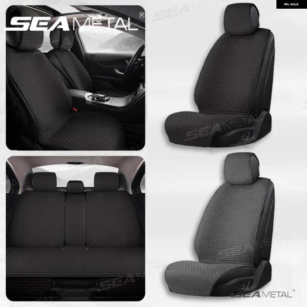 リネン製カーシートカバー フロントリアシート用 クッション シートカバー セット 四季対応 ソフトシート クッション プロテクター カスタム パーツ アクセサリーFilling:NoneTarget Pet:NoneThickness:St...