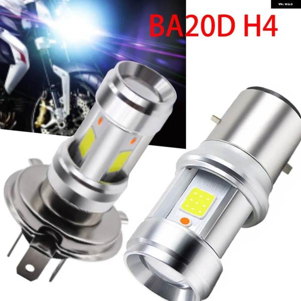 オートバイ LED ヘッドライト H4 9003 BA20D ガラスレンズ 白色光 ブルームードライト E01C オートバイ LED COBチップ DC 9-18V カスタム パーツ アクセサリーHigh-concerned chemica...