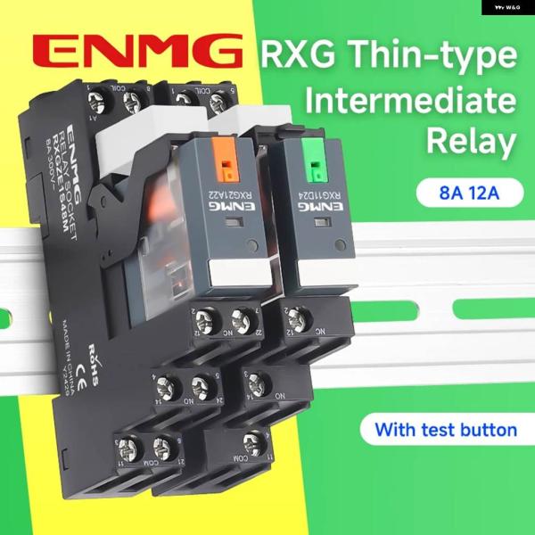 ENMG RXG ミドル電磁リレーセット 24VDC LED 8ピン 5ピン 220VAC プラグインベース サージ 2NO 2NC DIN35MM カスタム パーツ アクセサリーApplicable Object:OtherEU LVD ...