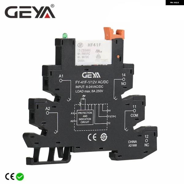GEYA スリムリレー モジュール 回路 5個 6Aリレー 12VDC/AC 24VDC/AC 230VAC リレーソケット 厚さ6.2MM 48V 110V カスタム パーツ アクセサリーApplicable Object:OtherCo...