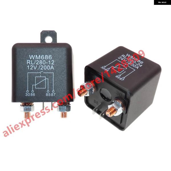高出力 200A/DC12V/24V/48V リレー 4ピン 車載用 連続リレー アンプタイプ カスタム パーツ アクセサリーHigh-concerned chemical:NonePower Source:DCTheory:Electro...