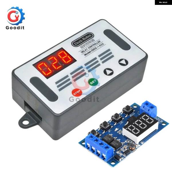 DC 12V 24V LED デジタルタイムディレイリレー ハイレベルトリガーサイクルタイマーディレイスイッチ回路タイミングデュアルMOS コントローラ DC 6V-30V カスタム パーツ アクセサリーEU LVD Voltage:Low...