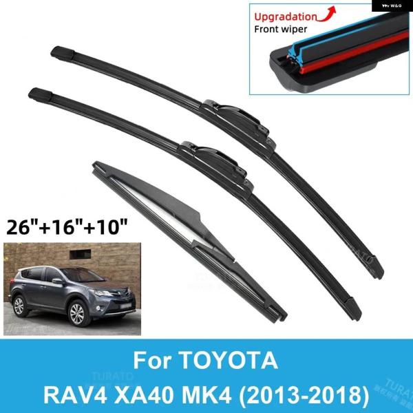 3個 カー ワイパー ブレード 2013-2018 トヨタ RAV4 XA40 MK4 リアウインドシールド ワイパー ダブルラバーカー 2016 2017 2018 カスタム パーツ アクセサリーHigh-concerned chemic...