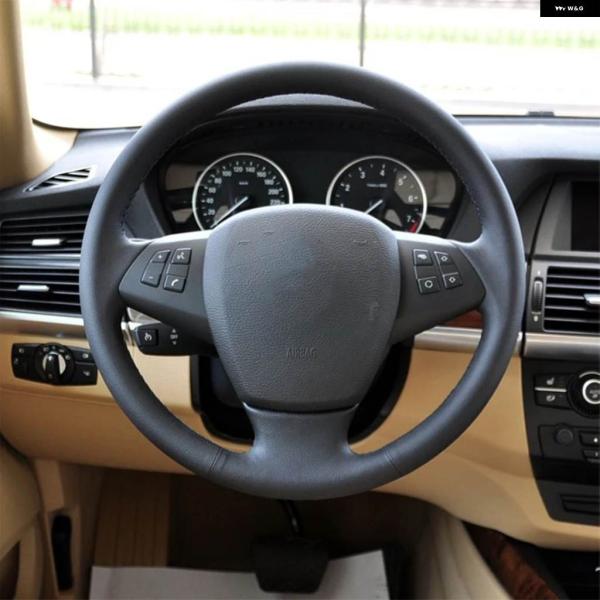 BMW E70 X5 2007-2011 レザー編み込み ステアリングホイール カバー カスタム パーツ アクセサリーHigh-concerned chemical:NoneSize:38cm/15inch/MSpecial Feature...