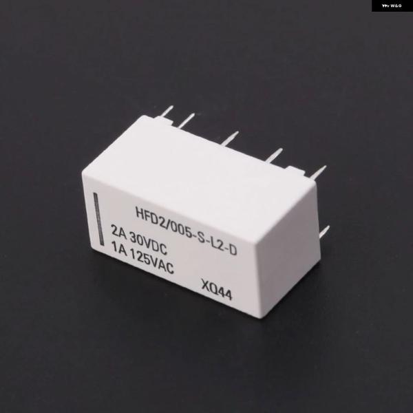 5Vコイル双安定ラッチングリレー DPDT 2A 30VDC 1A 125VAC HFD2/005-S-L2-D リレー カスタム パーツ アクセサリーEU LVD Voltage:Low voltage: Below 50Vac or 7...