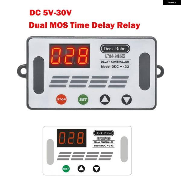 LED デュアルMOSタイムディレイリレーDC5V-30Vハイレベルトリガー12V/24V0-999デジタル表示サイクルタイムタイマーディレイスイッチ回路 カスタム パーツ アクセサリーEU LVD Voltage:Low voltage:...