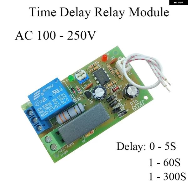 AC100V-230V タイマー 制御 リレー モジュール オフ遅延スイッチボード 遅延タイマー クローズスイッチ 5秒 60秒 300秒 カスタム パーツ アクセサリーEU LVD Voltage:Low voltage: Below 5...