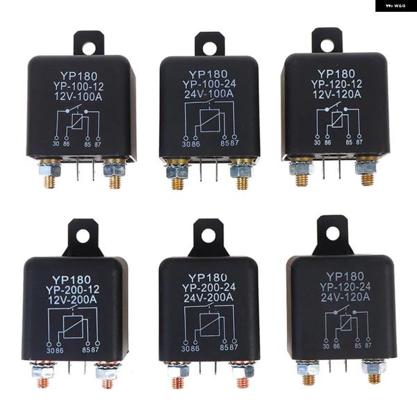 高電流4ピンカーリレー 12V 24V 200A 120A 100A 車 トラック モーター用リレー 連続タイプカーリレー カスタム パーツ アクセサリーHigh-concerned chemical:NonePower Source:DC...