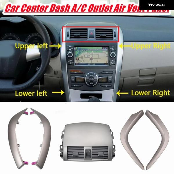 トヨタ カローラ アルティス 2007-13 A/C エアコン エアベント アウトレット カバー フレーム シルバー トリム ストリップ カスタム パーツ アクセサリーHign-concerned Chemical:NoneItem Wei...