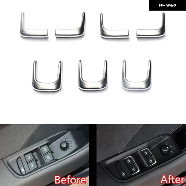 7個 ドアウィンドウリフト ボタン スイッチ 装飾 トリム カバー スタイリング ステッカー アウディ A3 A6L Q3 Q5 A4L カスタム パーツ アクセサリーItem Height:0inchItem Width:0inchIte...