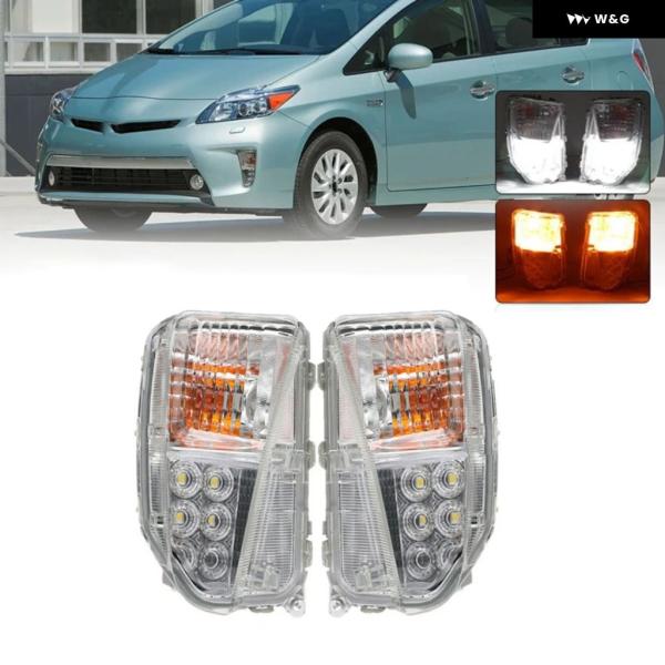 1個 左右 LED フォグランプ トヨタ プリウス 2012-15 ドライビングライト フロント バンパー DRL フォグランプ アセンブリ シグナルライト カスタム パーツ アクセサリーHign-concerned Chemical:No...