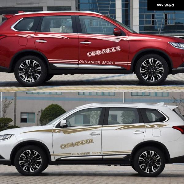 車用サイドドア ステッカー 三菱 アウトランダー ES SE SEL PHEV SUV グラフィック モータースポーツ スタイル ビニール 装飾 デカール 自動車アクセサリー カスタム パーツ アクセサリーCategory:Car Side...