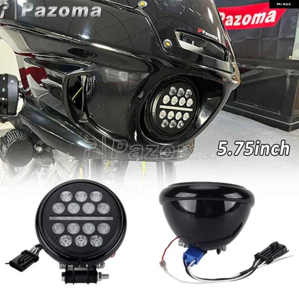 オートバイ バイク フロント ヘッドライト 5.75インチ 5-3/4インチ ヘッドライト ハーレー ソフテイル ローライダー S FXLRS 2020-2022 防水 LED ラウンド ヘッドランプ カスタム パーツ アクセサリーHign...