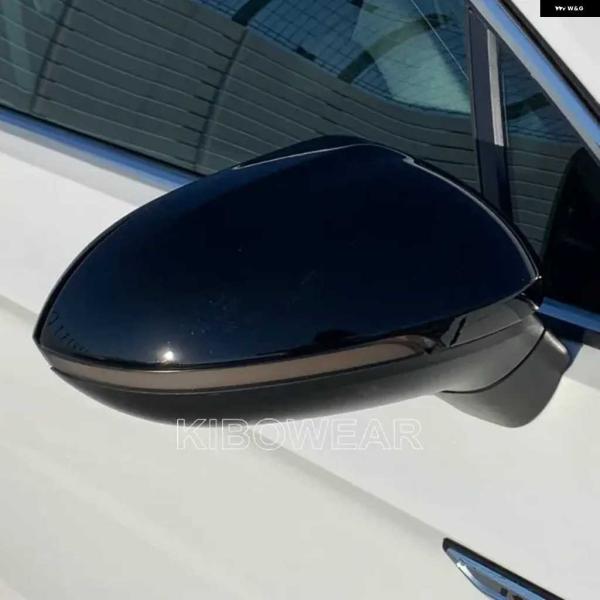 2個 ブラック サイドミラー カバー VW パサート B8 ヴァリアント アルテオン キャップ 2016-20 光沢パールブラック フォルクスワーゲン カスタム パーツ アクセサリーHign-concerned Chemical:NoneS...