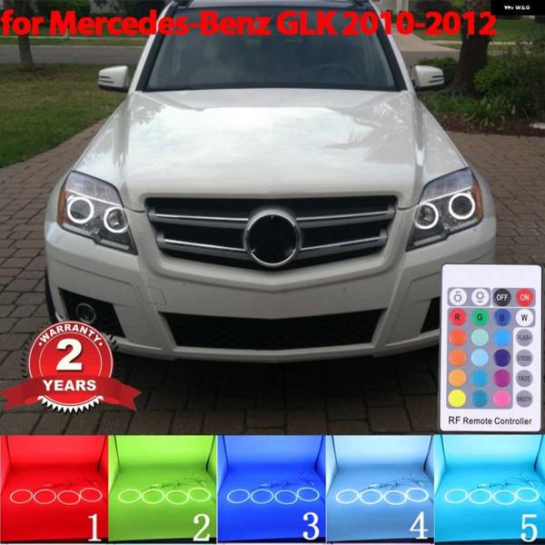 LED エンジェルアイズ リング ヘッドライト ランプ メルセデス ベンツ GLK クラス X204 280 300 320 350 10-12 RGBマルチカラー リモート コントロール カスタム パーツ アクセサリーHign-conce...