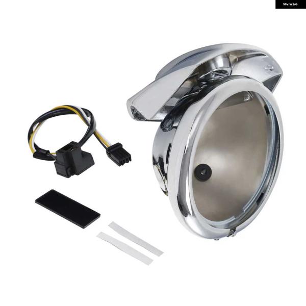 オートバイ バイク 5.75インチ ヘッドライト ハウジング バケット マウント ブラケット 付き ハーレー スポーツスター XL1200 FLHT EFI FLHTI クローム/ブラック カスタム パーツ アクセサリーHign-conce...