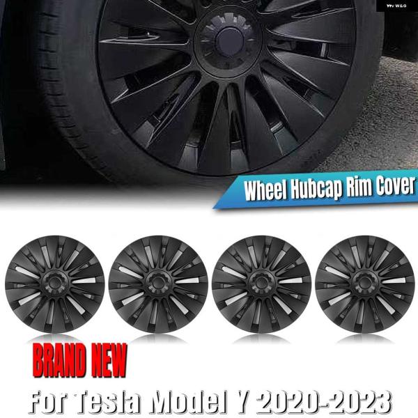 テスラ モデルY 2020-24 4個 19インチ ホイールカバー ハブキャップ リムカバー マットブラック ハブキャップ カスタム パーツ アクセサリーHign-concerned Chemical:NoneItem Width:19 i...
