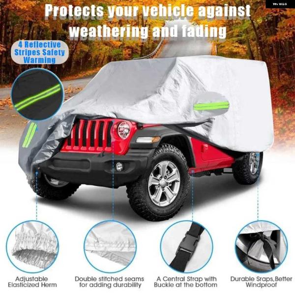 車カバー 190T 防水 ジープ ラングラー 2/4ドア 1987-2019 JK JL YJ TJ 防風 防塵 フルサラウンド プロテクター カバー カスタム パーツ アクセサリーHign-concerned Chemical:NoneY...