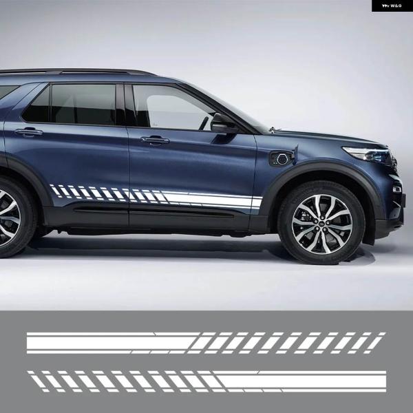 車用ストライプスタイル ステッカー フォード エクスプローラー 1 2 3 4 5 6 スポーツ ハイブリッド SUV オートドアサイドカバー チューニングアクセサリー ビニール デカール カスタム パーツ アクセサリーType Of St...
