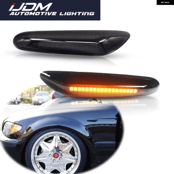 2個 アンバー サイドカー スタイリング スモークレンズ ウィンカー光サイドインジケータLED BMW E90 E92 E60 E87 E82 12V カスタム パーツ アクセサリーHigh-concerned chemical:NoneS...