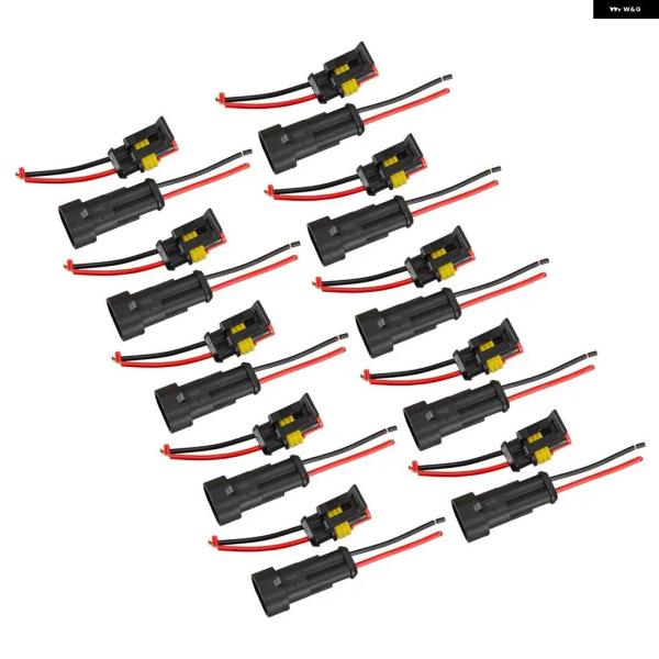防水 スーパーシール電線オスメスコネクタプラグ ケーブル 付き 12V 16 AWG IP67 10セット カスタム パーツ アクセサリーHigh-concerned chemical:NoneBrand Name:DWCXOrigin:M...