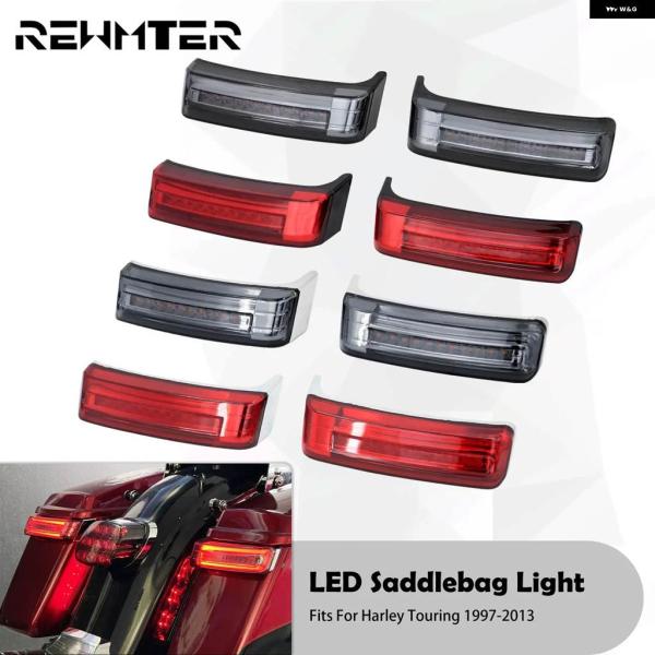 オートバイ LED サドルバッグ ランブレーキウィンカーライトランプ ハーレー ツーリングCVOエレクトラロードストリートグライド ウルトラリミテッド97-2013 カスタム パーツ アクセサリーBattery Included:NoHig...