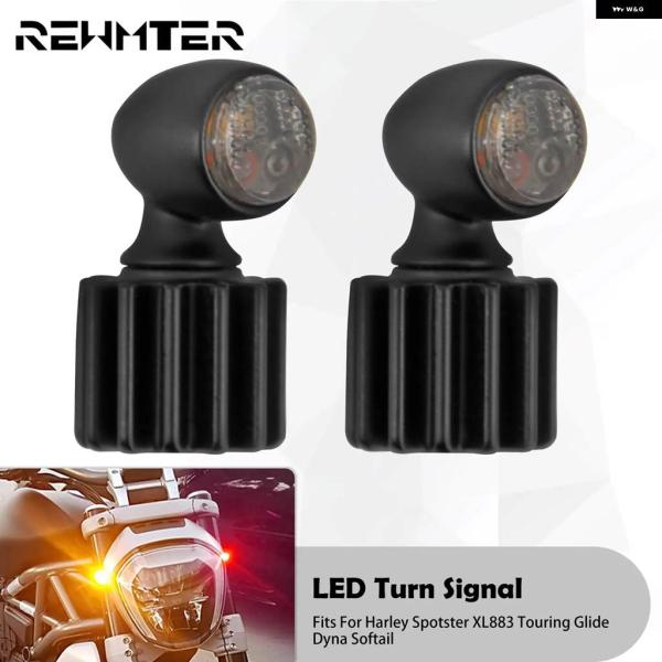 汎用 バイク LEDミニブレーキウィンカーライト フロントリア ランニングランプ ハーレー スポーツスター 883 1200ツーリングダイナ ソフテイル カスタム パーツ アクセサリーBattery Included:NoHigh-conc...