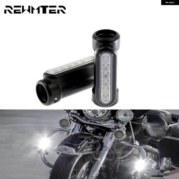 オートバイ バースイッチバックドライビングLEDライトホワイトウィンカー アンバー ランプ ハーレー ツーリングストリートグライド ビクトリー カスタム パーツ アクセサリーBattery Included:NoHigh-concerned...