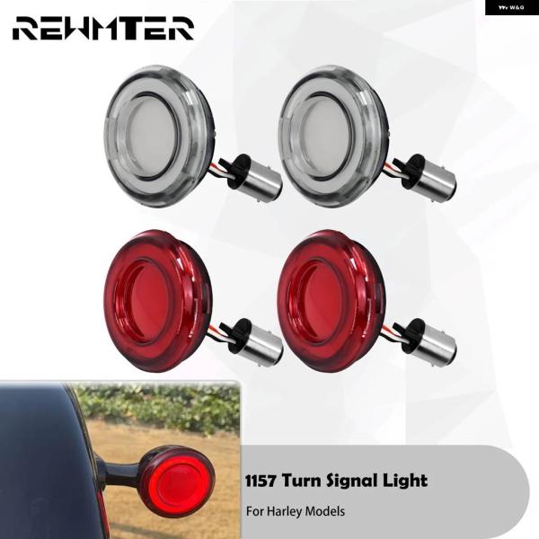 オートバイ 1157 コン バージョン バレット スタイル LED インジケーター フロント ウィンカー ライト ハーレー スポーツスター ダイナ ソフテイル ツーリング カスタム パーツ アクセサリーBattery Included:No...