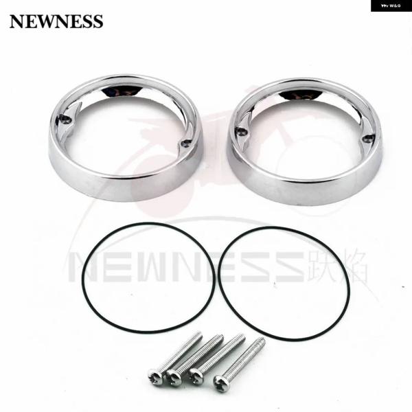 ニューネス バイク クローム ウィンカーライト バイザー カバー ベゼル トリム リングリング ハーレー ツーリング グライド FLST FLSTC FLSTN FLHR カスタム パーツ アクセサリーMotobike Make:HARLE...