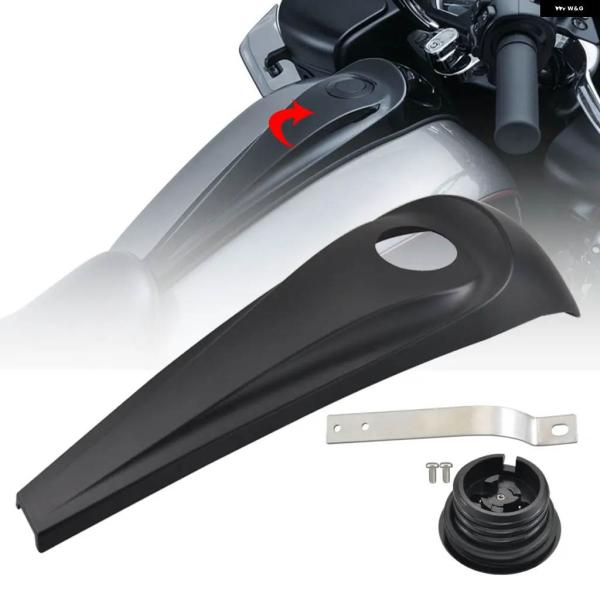 ハーレー ツーリング グライド ロードキング 08 UP バイク ブラック スムース ダッシュ 燃料タンク コンソール トリム パネル キット オイルタンクカバー キャップ カスタム パーツ アクセサリーProtective parts:O...