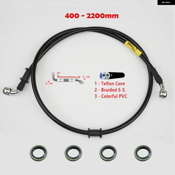 編み込みホース 400 - 2200MM オートバイ 油圧 ブレーキライン ケーブル 10MM バンジョー スズキ カワサキ ヤマハ パイプ ライン 編み込み オイルホース カスタム パーツ アクセサリーHigh-concerned che...