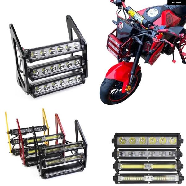 モトレトロCG LED オートバイ フロント フォーク ブラケット MSX125 ヘッドライト 汎用 GROM MSX125 125SF 2013-2016 フォグランプ ランプ カスタム パーツ アクセサリーHigh-concerned ...