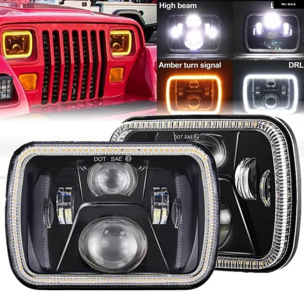 2PC110W DOT H6054 5X7 7X6 LED ヘッドライト ジープ チェロキー XJ ラングラー YJ フォード 長方形 ヘッドライト カスタム パーツ アクセサリーCertification:CCC,ce,ROHSVolta...