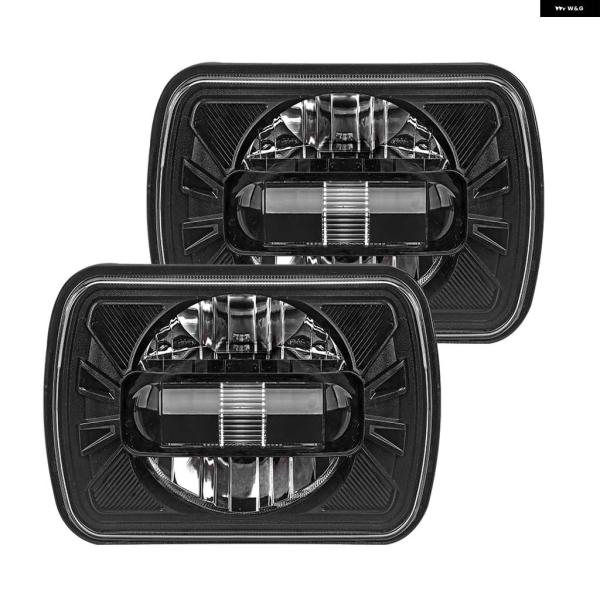 5X7 LED ヘッドライト エンジェルアイズ LED 12V スクエア LED ヘッドライト ジープ チェロキー XJ オフロードYJ H6054 6052 6054 H5054 カスタム パーツ アクセサリーHigh-concerned...