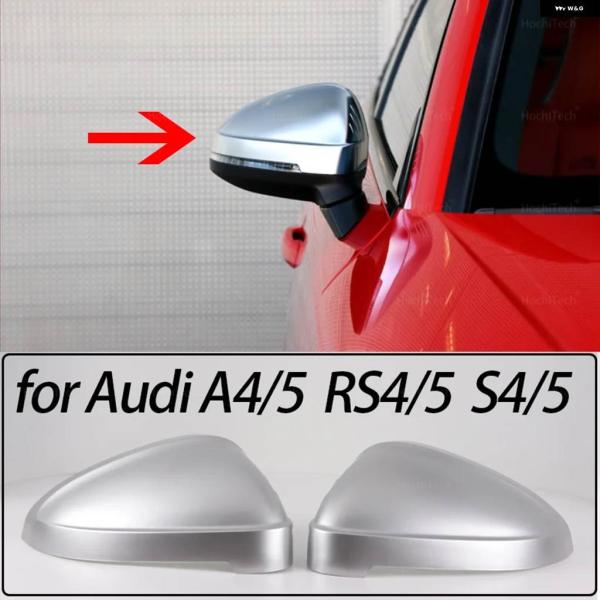 アウディ A4 A5 S4 S5 B9 8W 2017-2020 バックミラー カバー サイドウィング フレーム カバー トリム シルバー マットシェル カスタム パーツ アクセサリーHigh-concerned chemical:None...