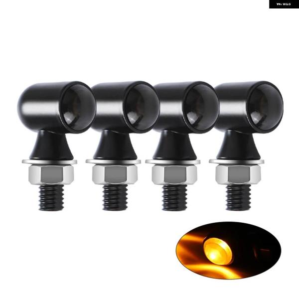 バイク LED ウィンカーライト ブラック/ アンバー フラッシャー リア ウィンカーランプ インジケーター 12V カスタム パーツ アクセサリーBattery Included:NoHigh-concerned chemical:Non...