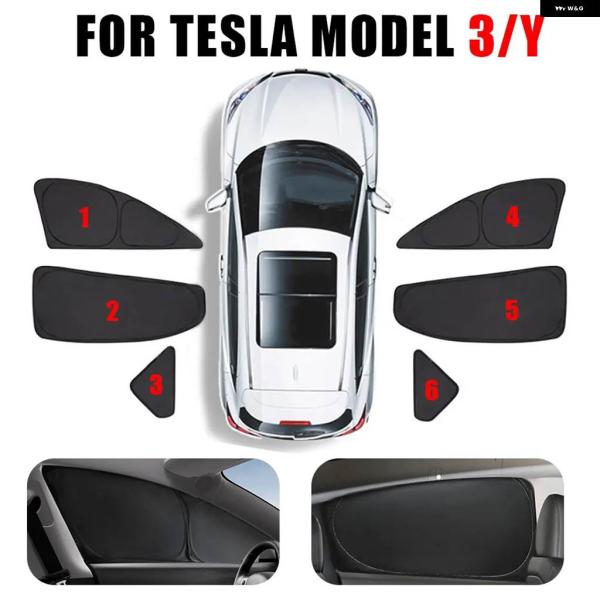 6個 車用サイドウィンドウサンシェード サンバイザー フロント/リア ウインドシールド プライバシーウィンドウ テスラ モデル3 モデルY カスタム パーツ アクセサリーProduct application scenarios:Other...