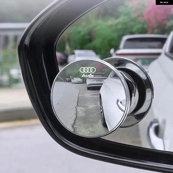 2PCS 車用 360度広角小型円形ミラー アウディ SLINE A1 A3 A4 A5 A6 A7 A8 B8 B9 B6 C6 Q2 Q3 カスタム パーツ アクセサリーHIGH-CONCERNED CHEMICAL:NONESTICK...